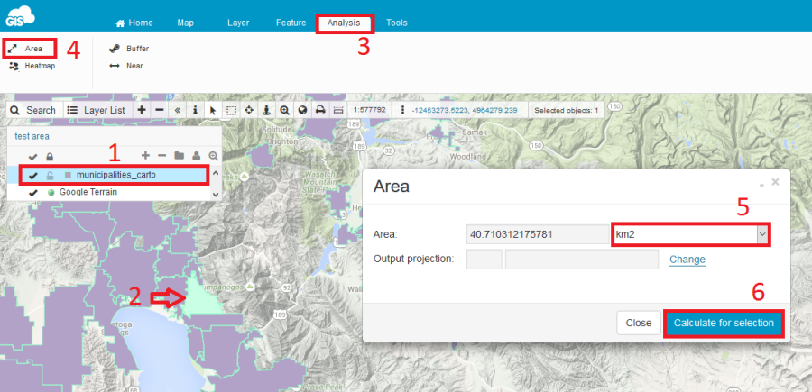 Area Analysis Gis Cloud User Manual