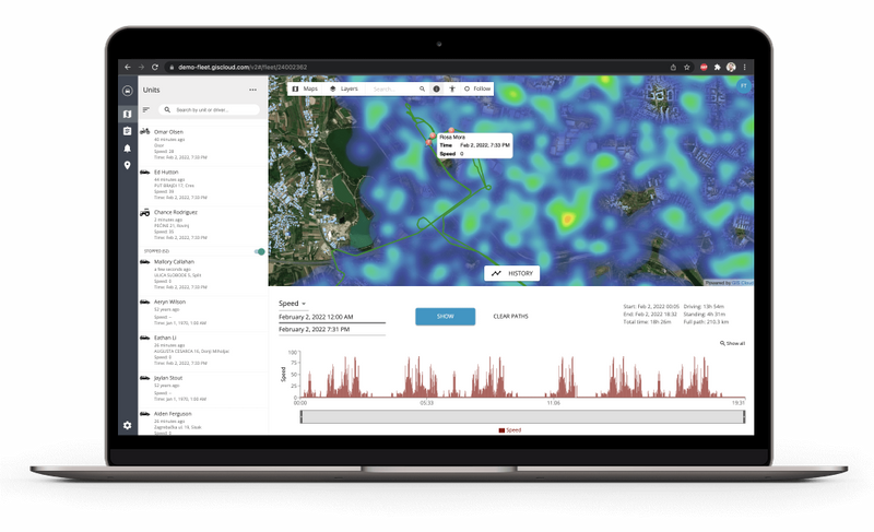 GIS Cloud Track - Tracking fleet, people, and assets