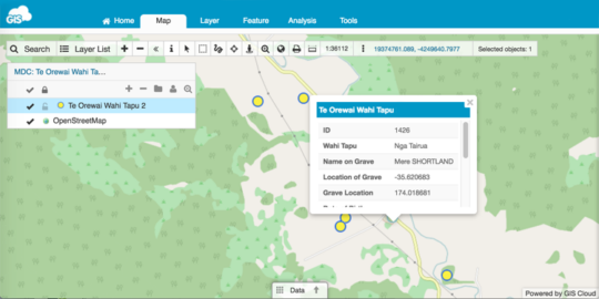 Creating Online Burial Records in New Zealand | GIS Cloud