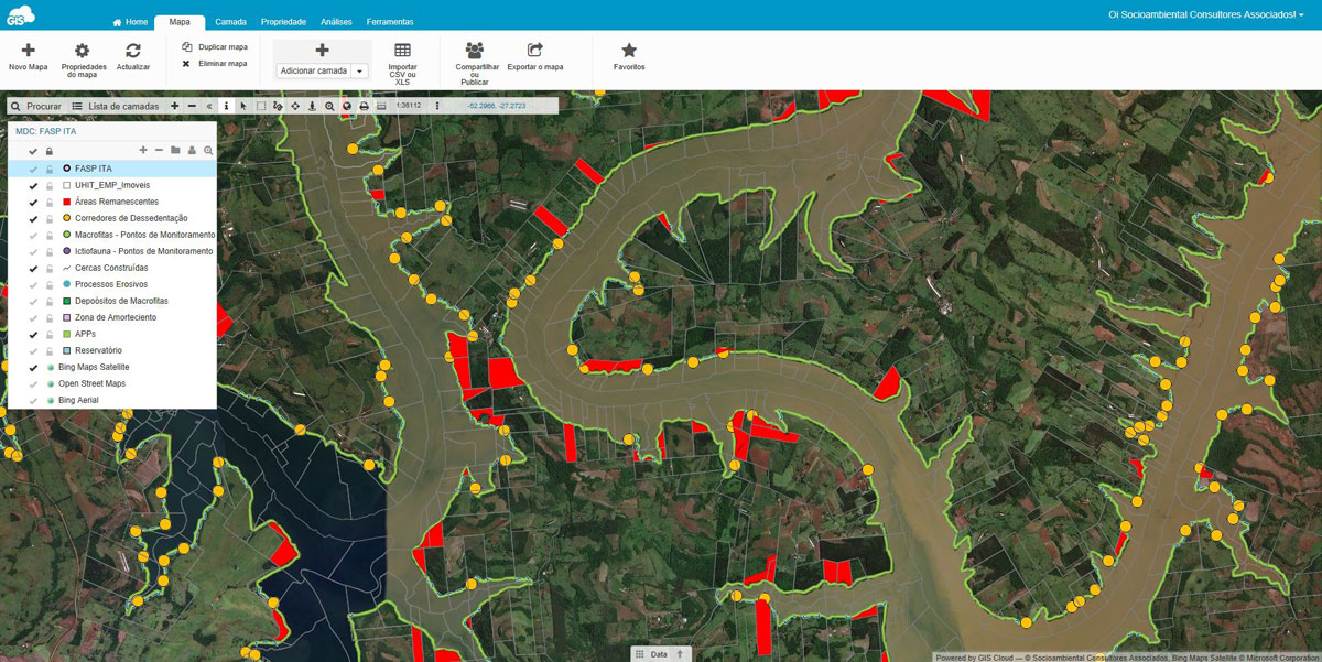 GIS Cloud for Inspection of Hydroelectric Reservoirs | GIS Cloud