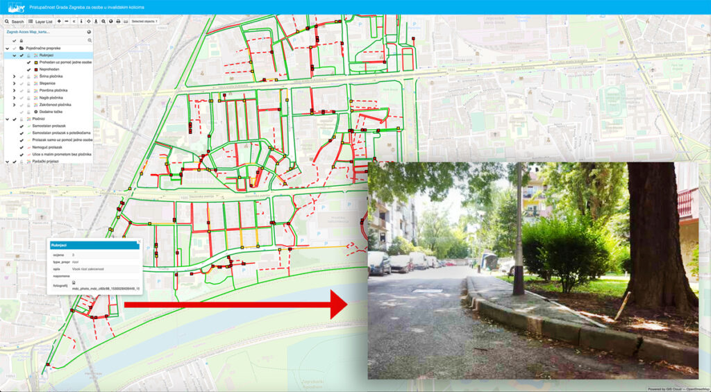 Accessibility Map of Zagreb for Persons in Wheelchairs | GIS Cloud