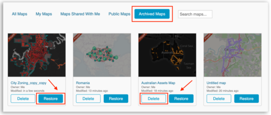 Archive and Restore Maps in GIS Cloud! | GIS Cloud