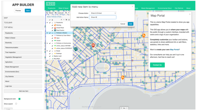 Share & Embed Maps From Your Custom Map Portal | GIS Cloud