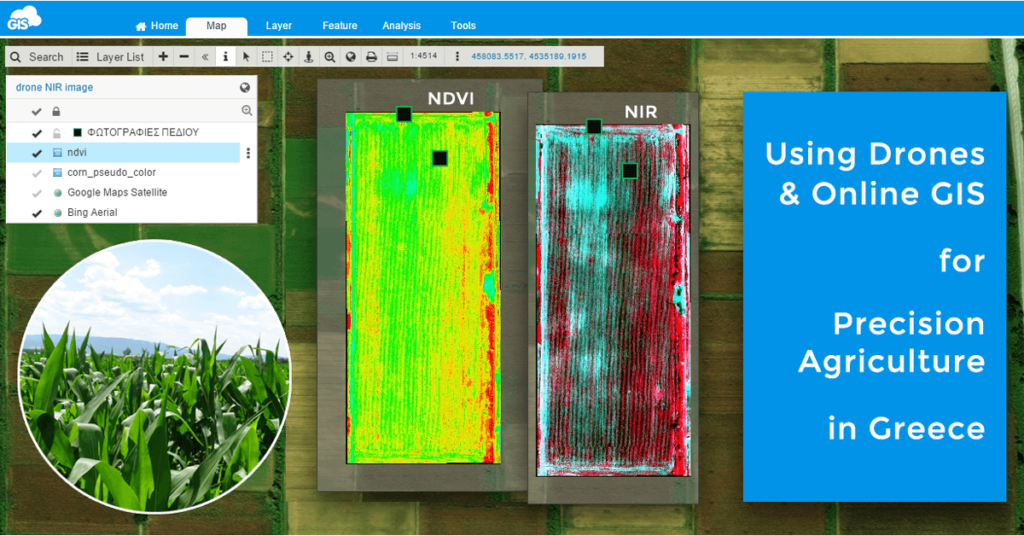 Using Drones and Online GIS for Precision Agriculture