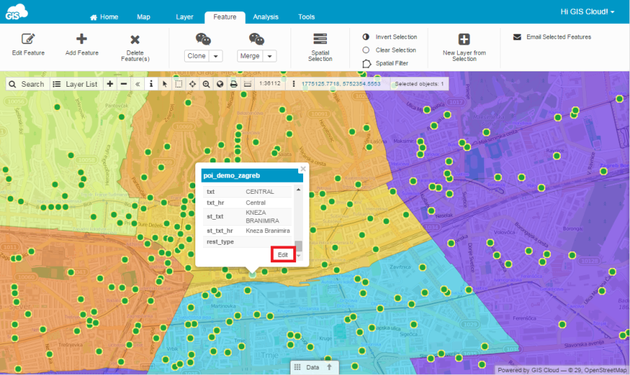 Edit Attribute Data Gis Cloud User Manual