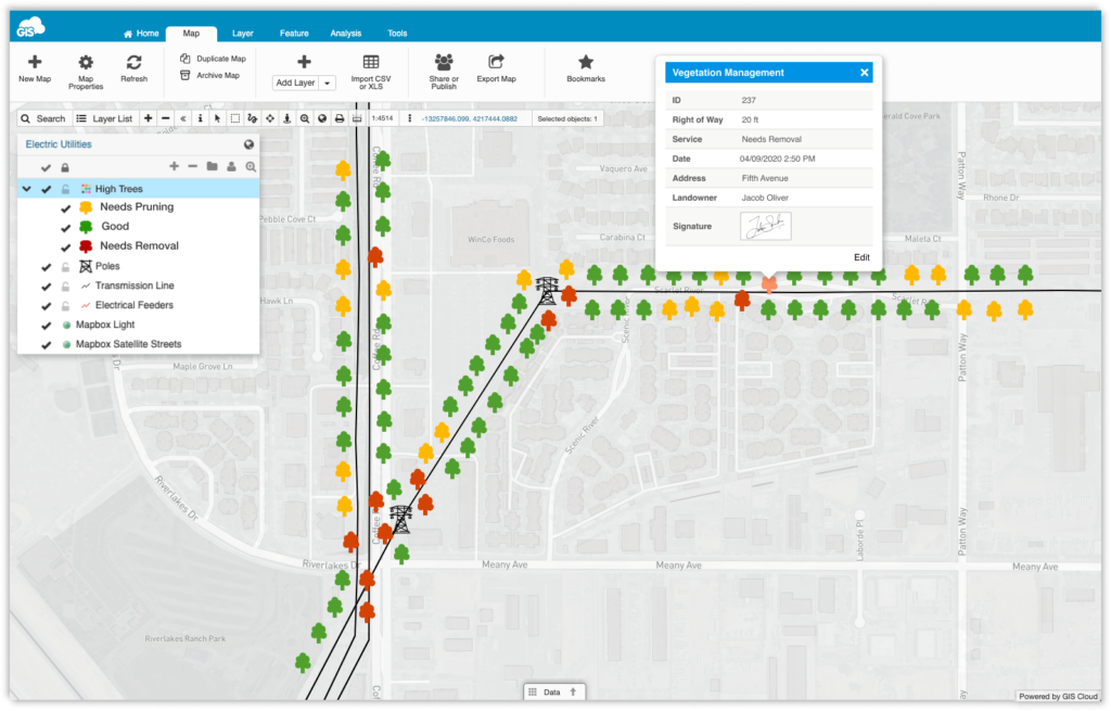 Vegetation Management for Electric Utilities | GIS Cloud